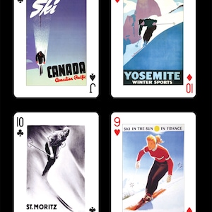 Ski Art Playing Cards - Etsy
