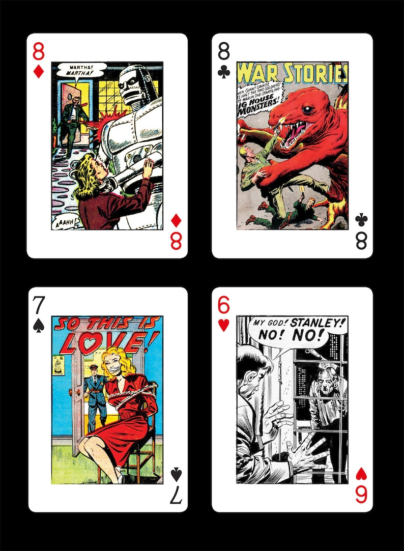 Comic Art: Vintage American Comics Playing Cards - Etsy