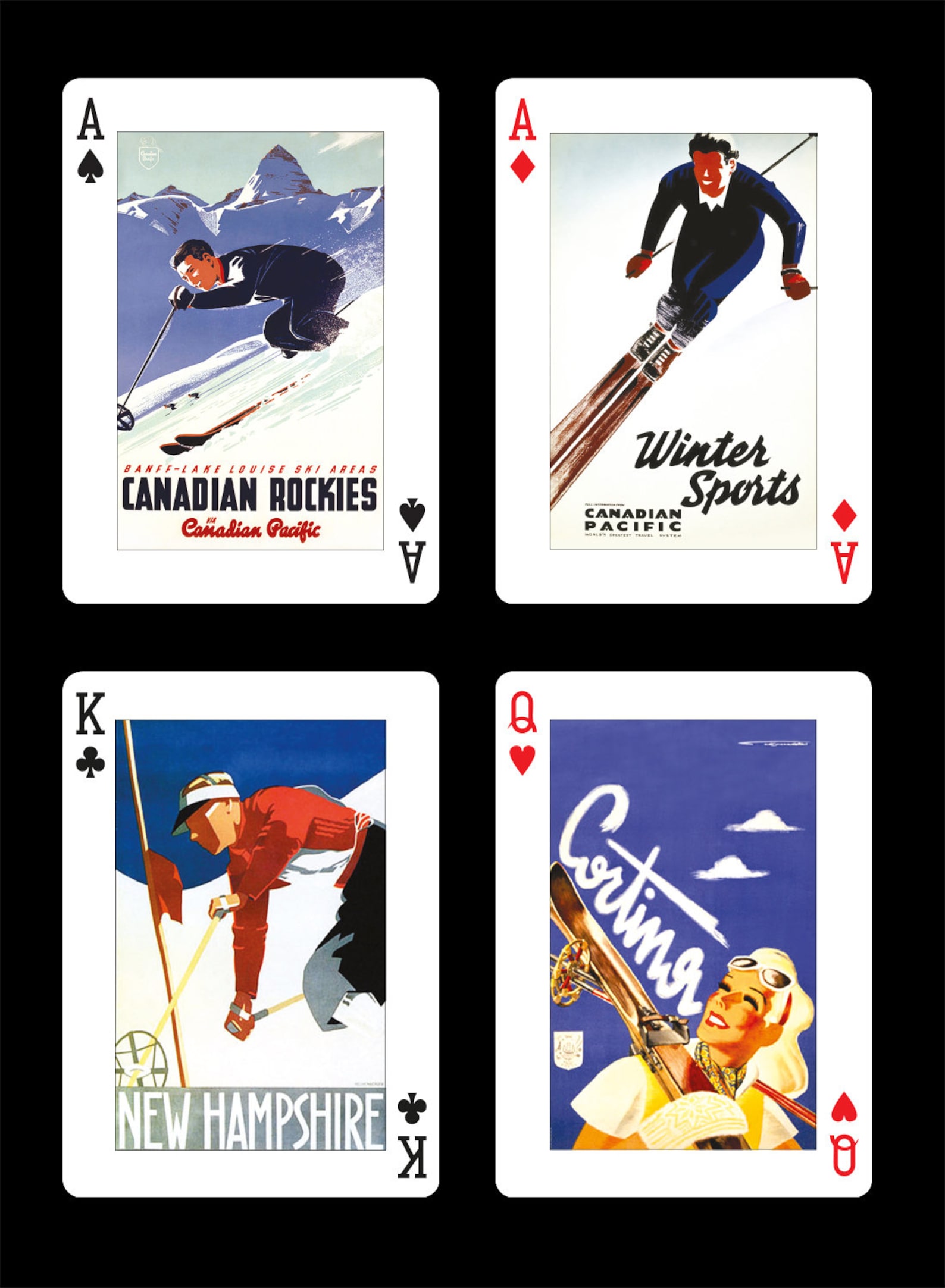 Ski Art Playing Cards - Etsy