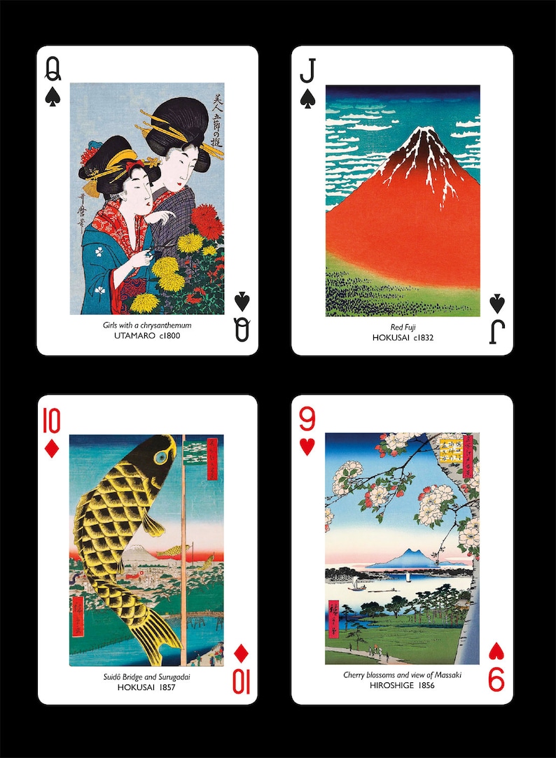 Japanese Prints Playing Cards - Etsy
