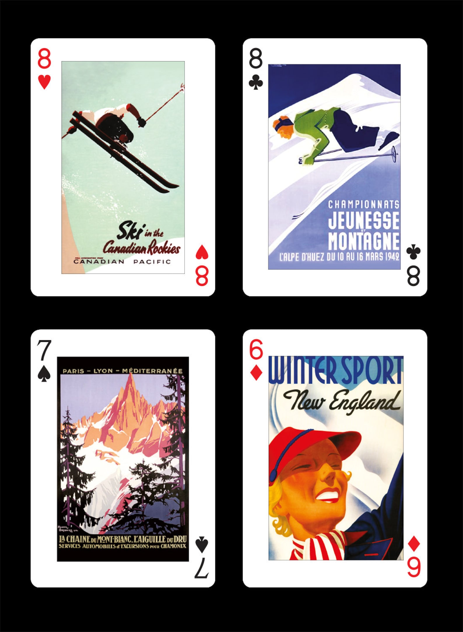 Ski Art Playing Cards - Etsy