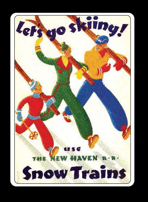 Ski Art playing cards | Etsy