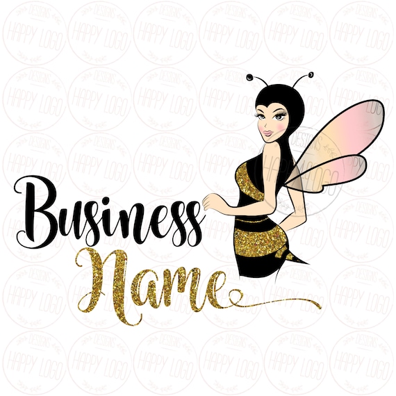 DIGITAL Custom Logo Design Bee Lashes Logo Bee Lady Logo - Etsy