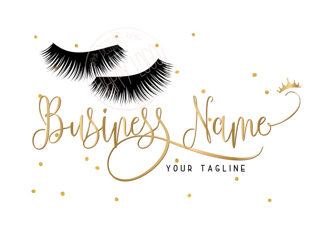 Lash Custom Logo Design, Beauty Logo, Makeup Logo, Gold Lashes Logo ...