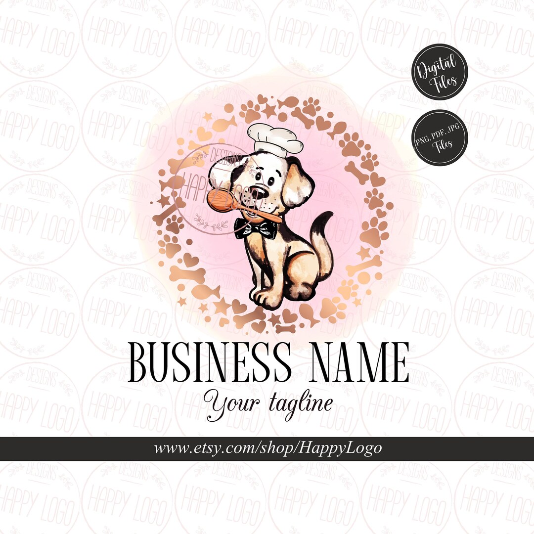 Dog Treats Logo, Pet Food Business Design, Puppy Logo, Dog Chef Spoon ...