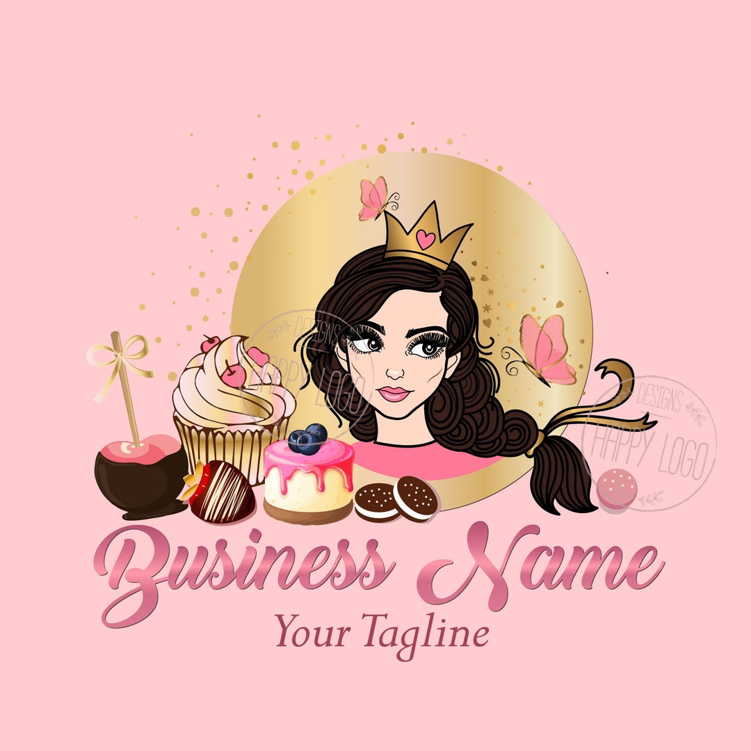 Baking Logo, Custom Logo Design, Lady Cake Bakery Logo, Oreos ...