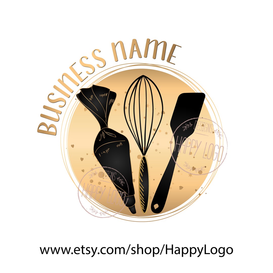 Bakery Business Logo Design, Piping Bag Logo, Baking Logo, Whisk ...