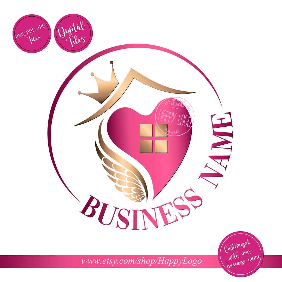 Home Care Logo Round, Heart Angel Wings Senior Care House Graphic ...