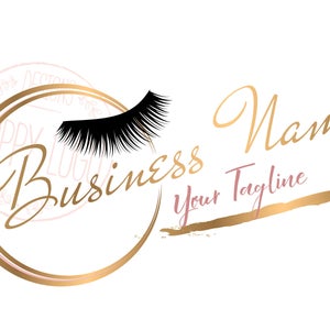 Lash Custom Logo Design, Round Circle Gold Lashes Logo, Eye Lashes ...