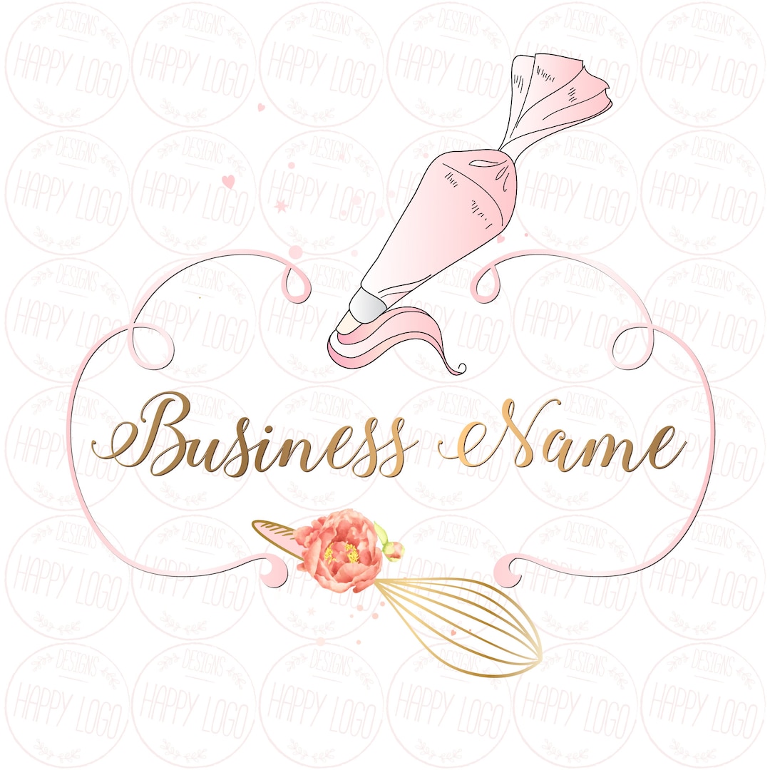 DIGITAL Custom Logo Design Piping Bag Whisk Logo Cute Pastel - Etsy Canada
