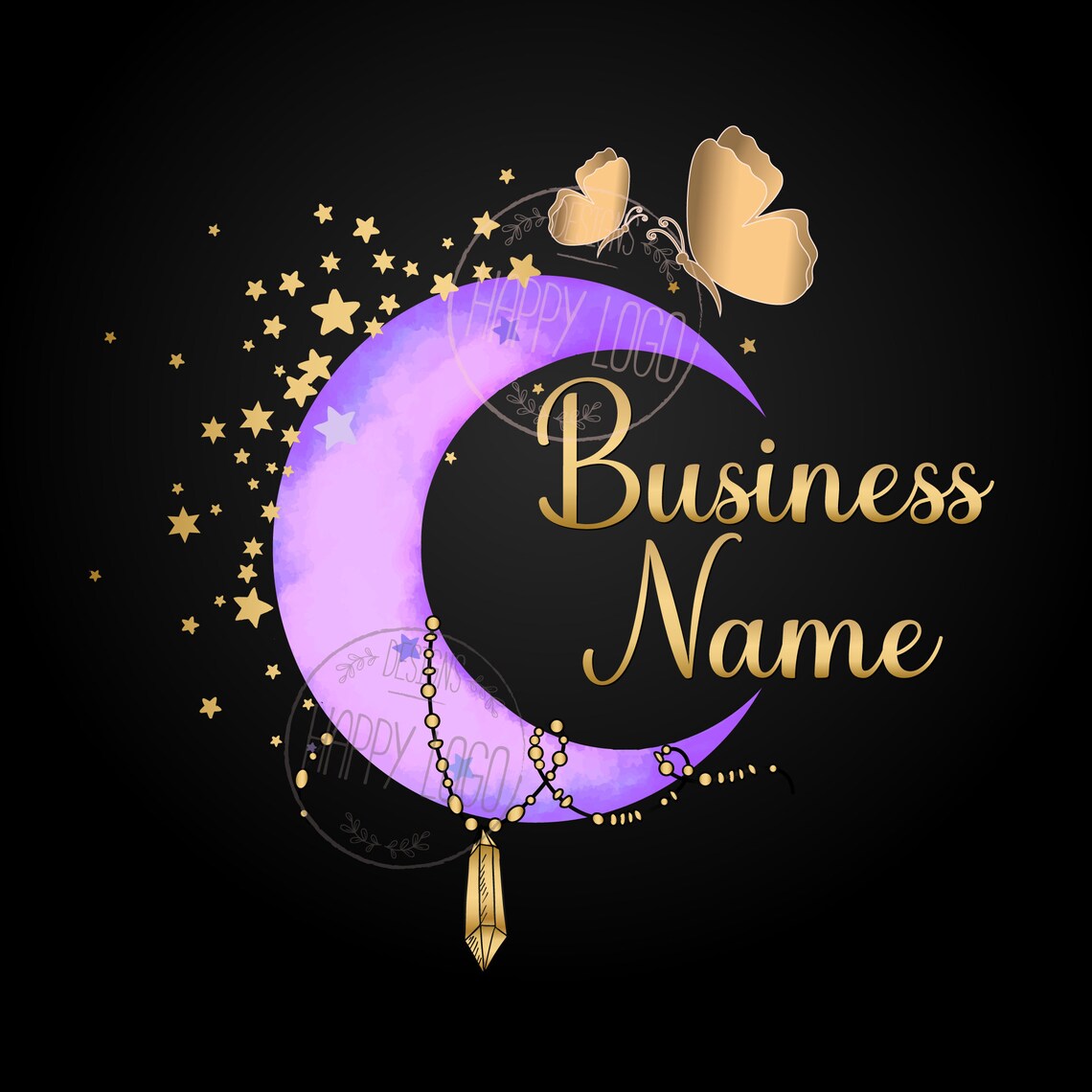 DIGITAL Custom Logo Design Purple Moon Stars Logo Celestial - Etsy Canada