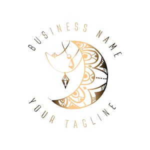 DIGITAL Custom Logo Design Gold Elegant Moon Logo Gold and - Etsy