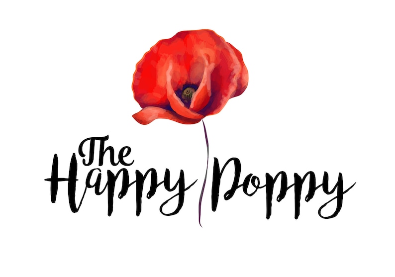 Poppy On Logo DIGITAL Custom Logo Poppy Flower Logo Red Poppy Flower