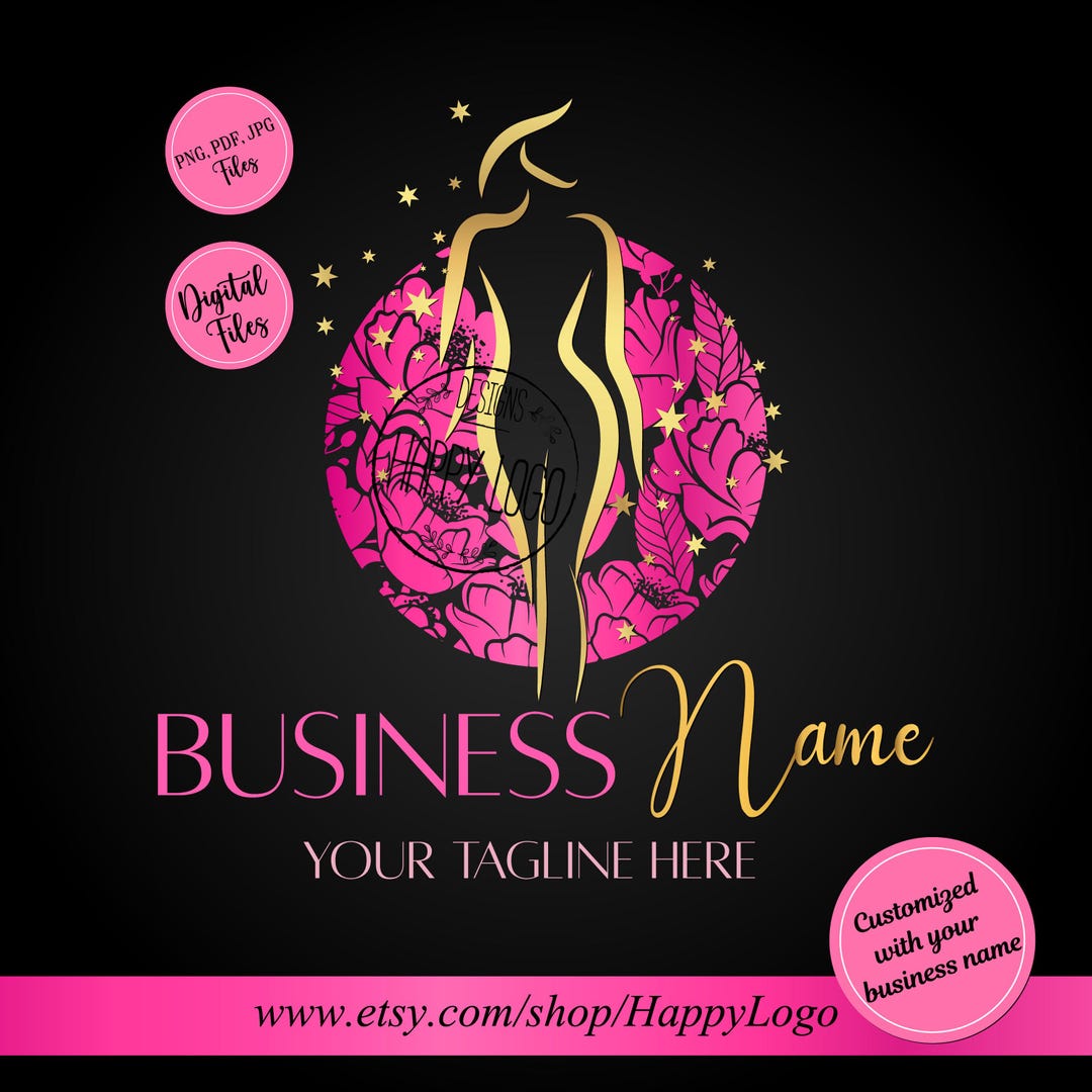 Esthetician Logo, Body Contouring Logo, Premade Rose Gold Silhouette ...