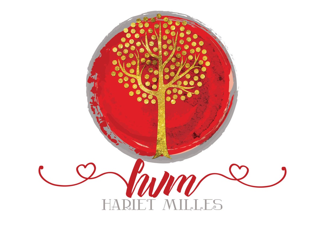 Custom Logo Design Red Gold Logo Tree Logo Tree Nature - Etsy