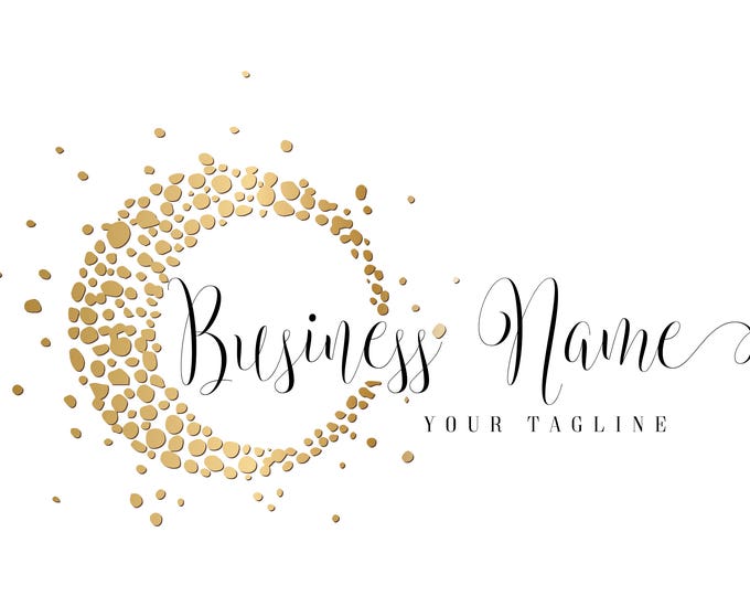 Moon Logo, Boutique Logo, Fashion Logo, Beauty Logo, Gold Splash Moon ...