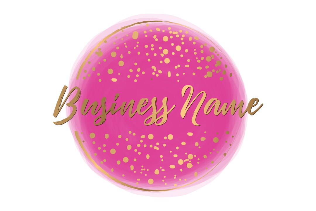 DIGITAL Gold Hot Pink Photography Logo, Watercolor Watermark ...