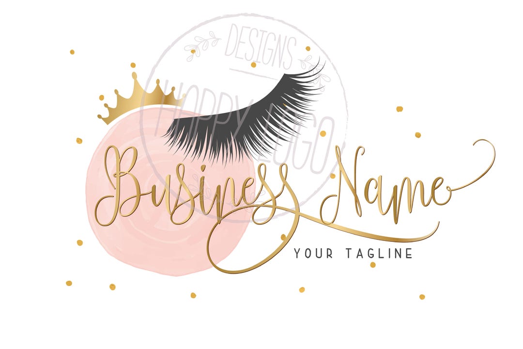 Lash Custom Logo Design, Makeup Artist Logo, Lashes Logo, Crown Lash ...