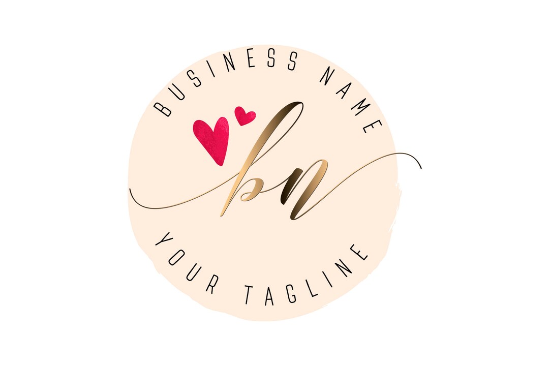 Initials Heart Signature Logo Design, Round Circle Business Branding ...