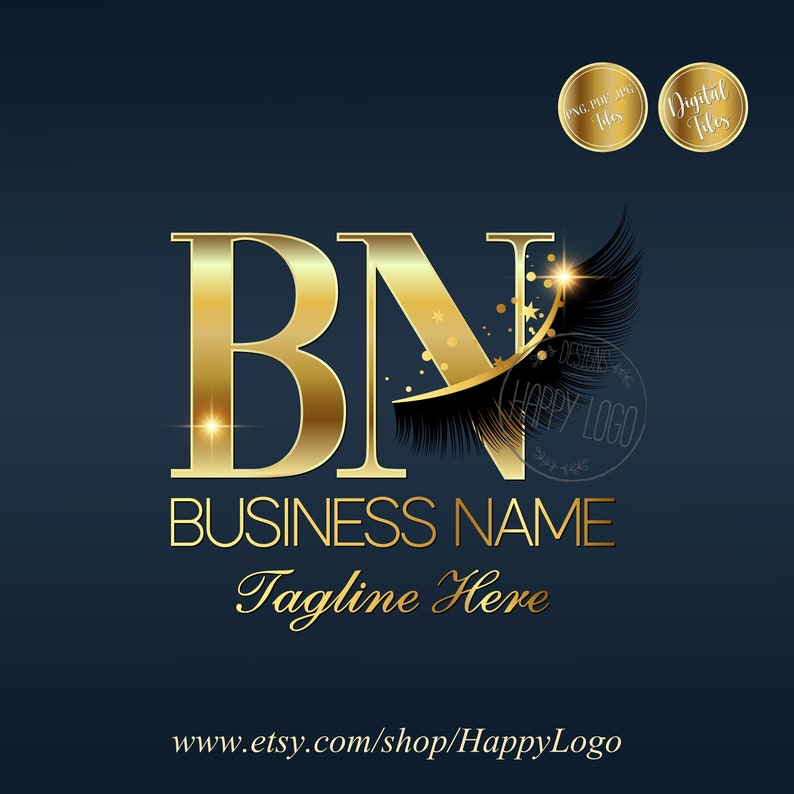 Luxury Lash Logo Design, Premade Eyelash Extension Branding, Gold ...