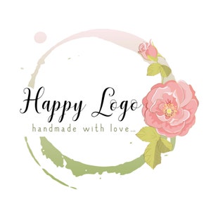 Roses Logo Design, Flower Wreath Business Logo, Flowers Round Circle ...