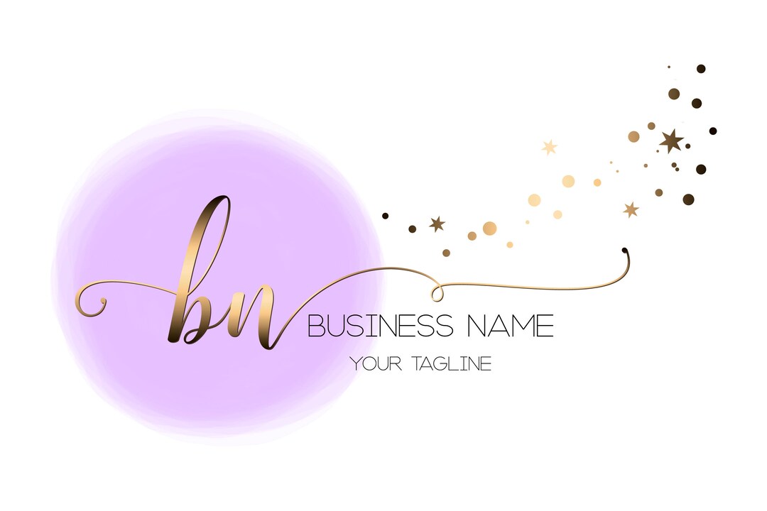 Initials Signature Logo, Watercolor Beauty Design, Glitter Branding ...