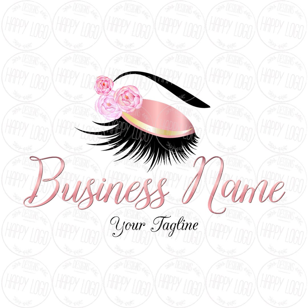 Lash Custom Logo Design, Flowers Lashes Logo, Eyelash Beauty Logo, Rose ...