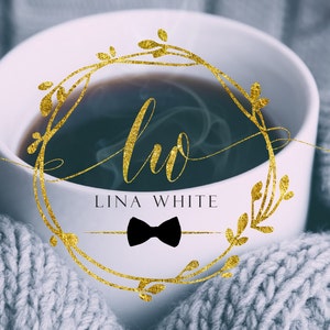 DIGITAL Custom Logo Design, Bow Logo, Gold Logo, Circle Round Bow Gold ...