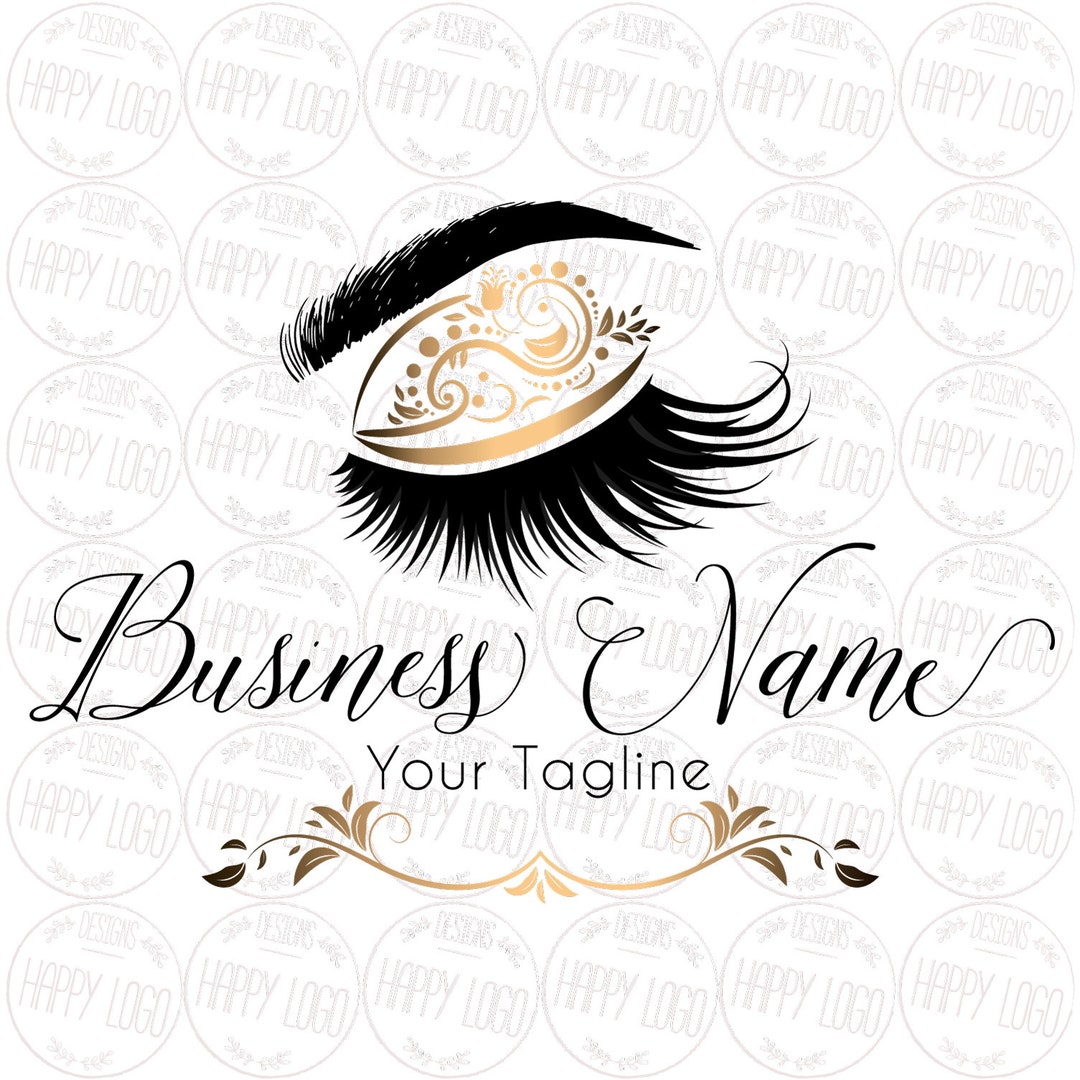Lash Custom Logo Design, Elegant Lash Logo, Gold Lashes Beauty Logo ...