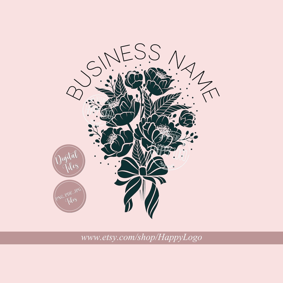 Flower Ribbon Logo, Floral Arrangements Logo, Fashion Boutique Design ...