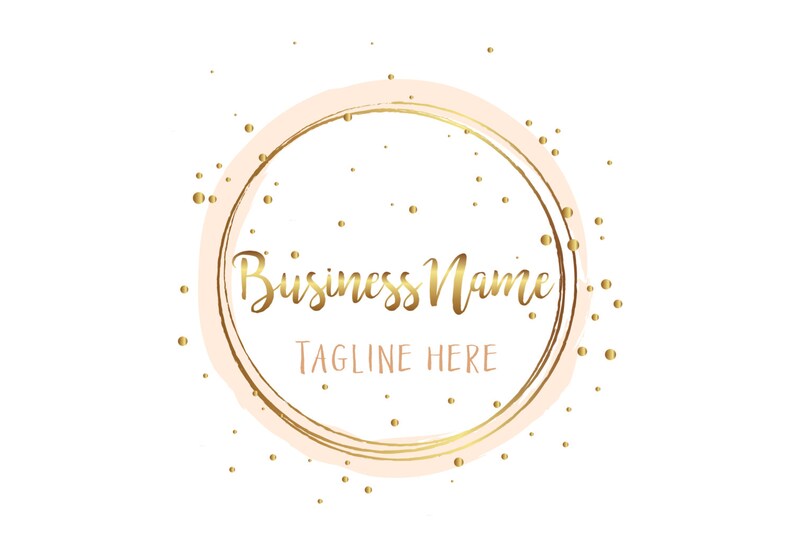 DIGITAL Gold Pink Photography Logo Watercolor Watermark - Etsy