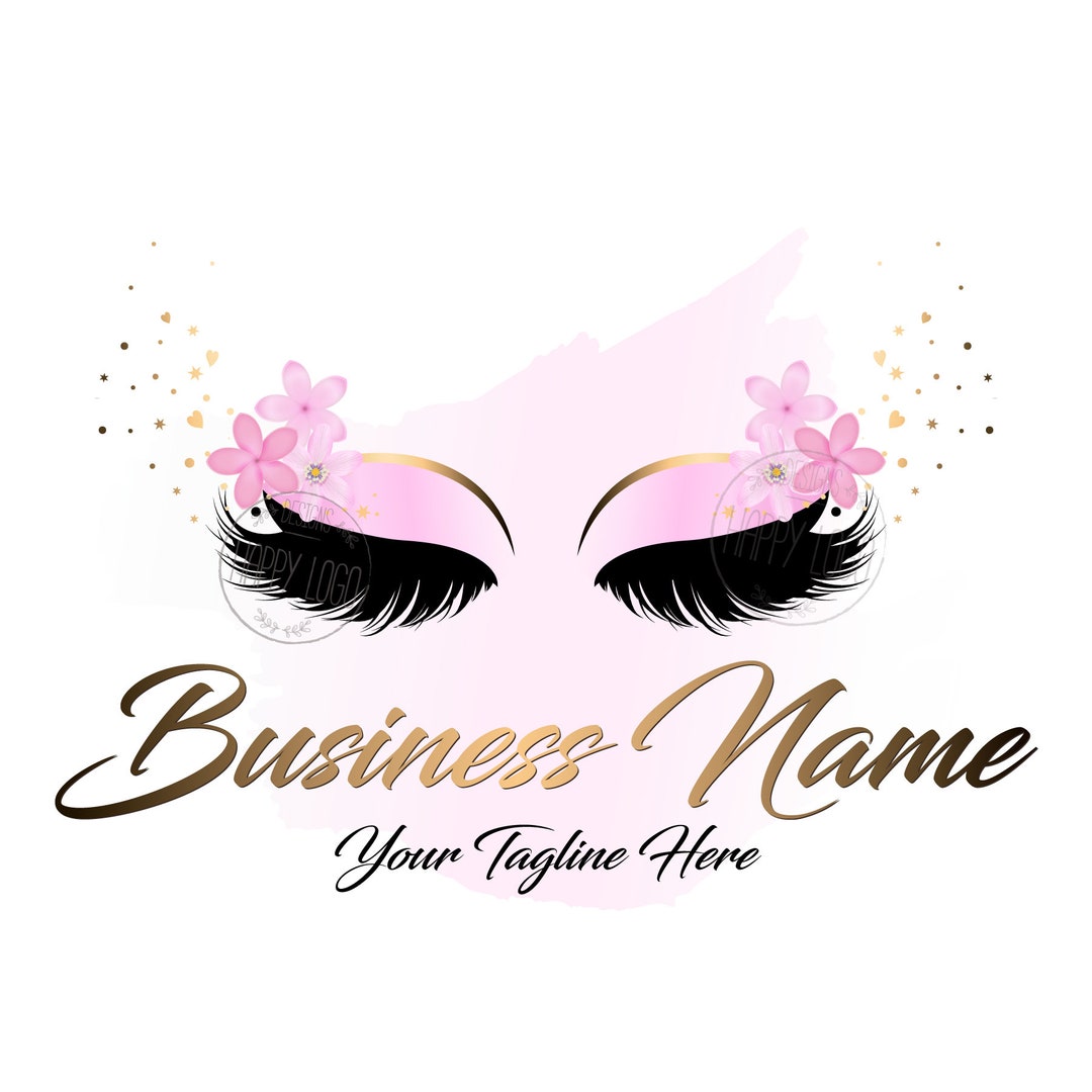 Lashes Logo, Custom Logo Design, Plumeria Lashes Logo, Eyelash Beauty ...