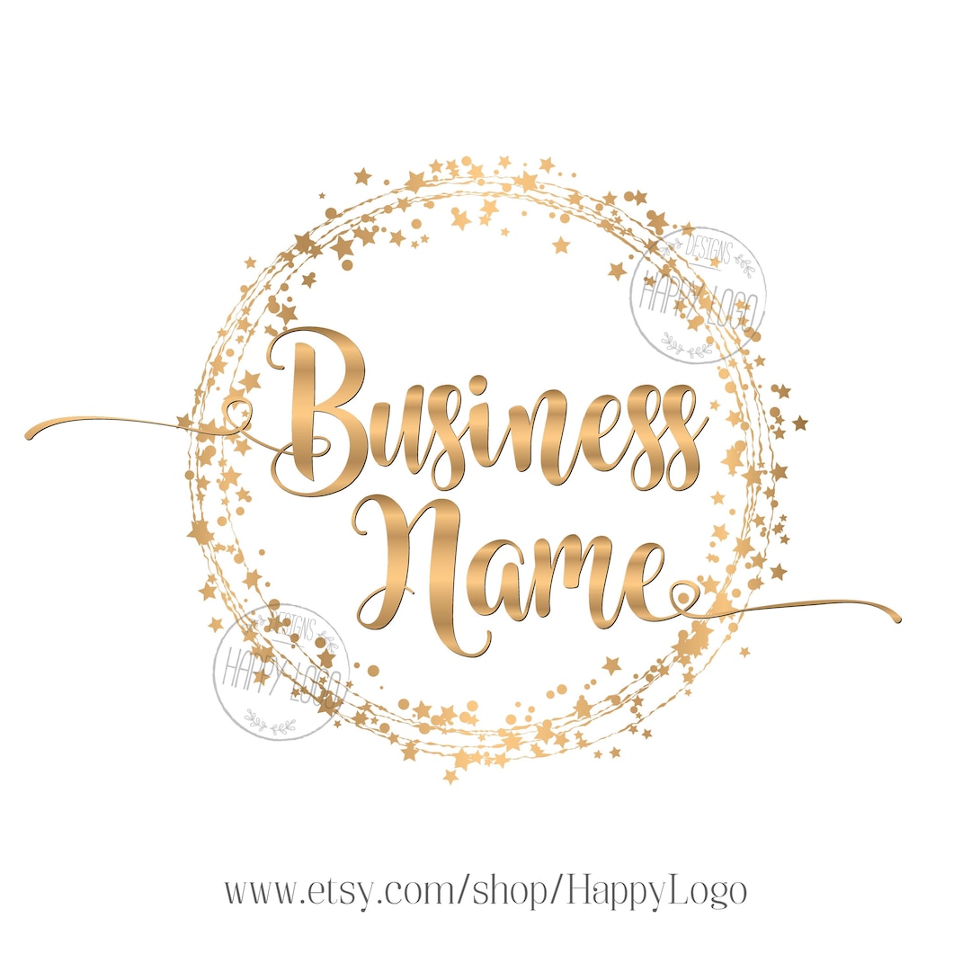 Stars Logo Round, Minimal Logo Design, Gold Copper Logo , Custom Logo ...