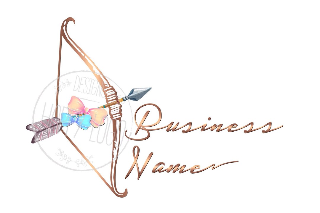Bow Arrow Blue Pink Logo, Boy Girl Kids Logo, Custom Logo Design Bows ...