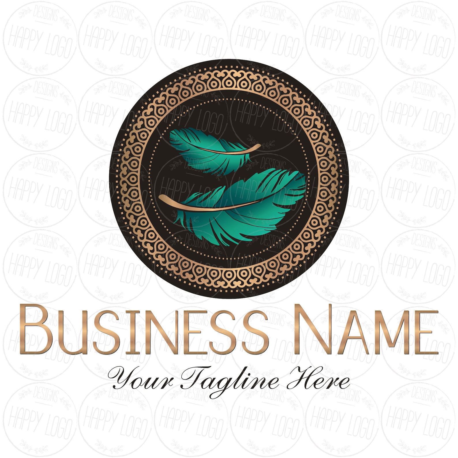 DIGITAL Feather Logo Custom Logo Design Photography Logo | Etsy