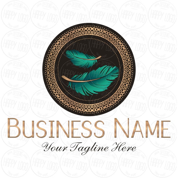 DIGITAL Feather logo Custom logo design photography logo | Etsy