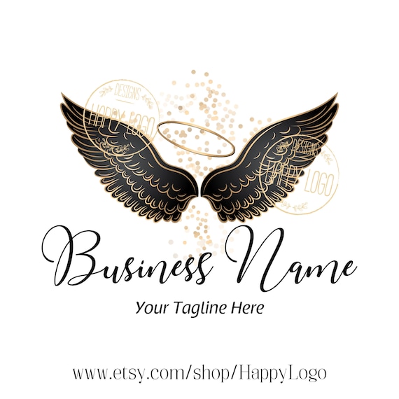Angel Wings Logo Logo Angel Wings Gold Angelic Logo Wings - Etsy New ...