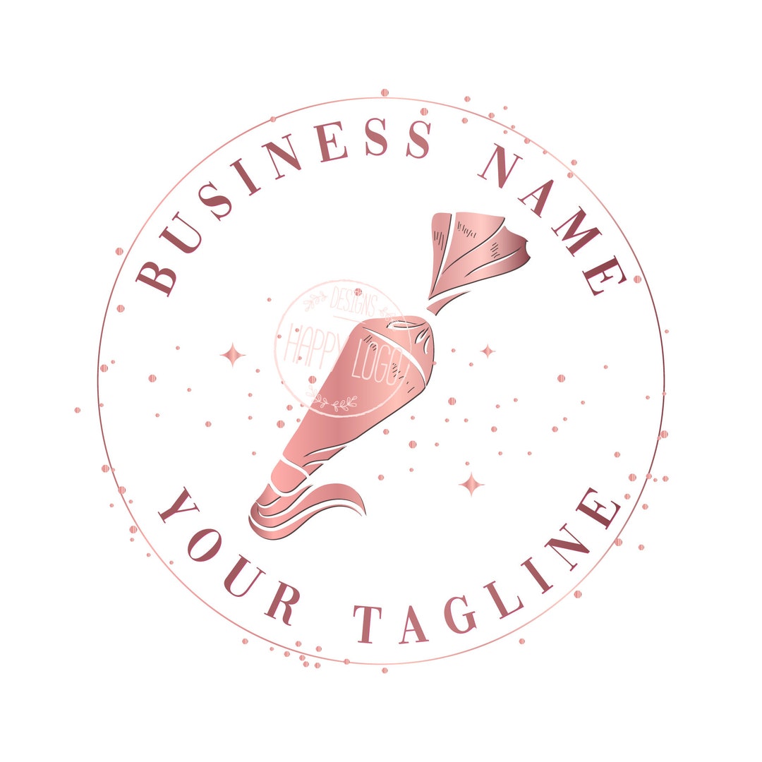 Bakery Logo, Custom Logo Design, Piping Bag Logo, Baking Logo, Premade ...