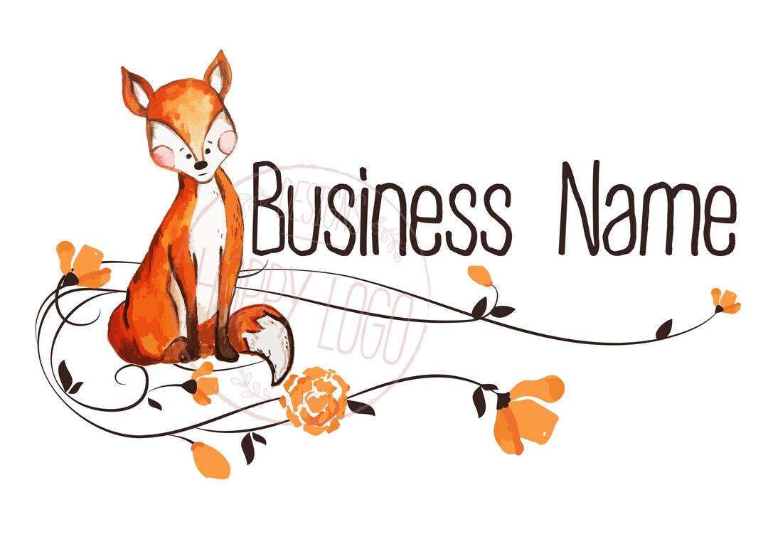 DIGITAL Custom Logo Design Fox Logo Cute Logo Logo Design - Etsy