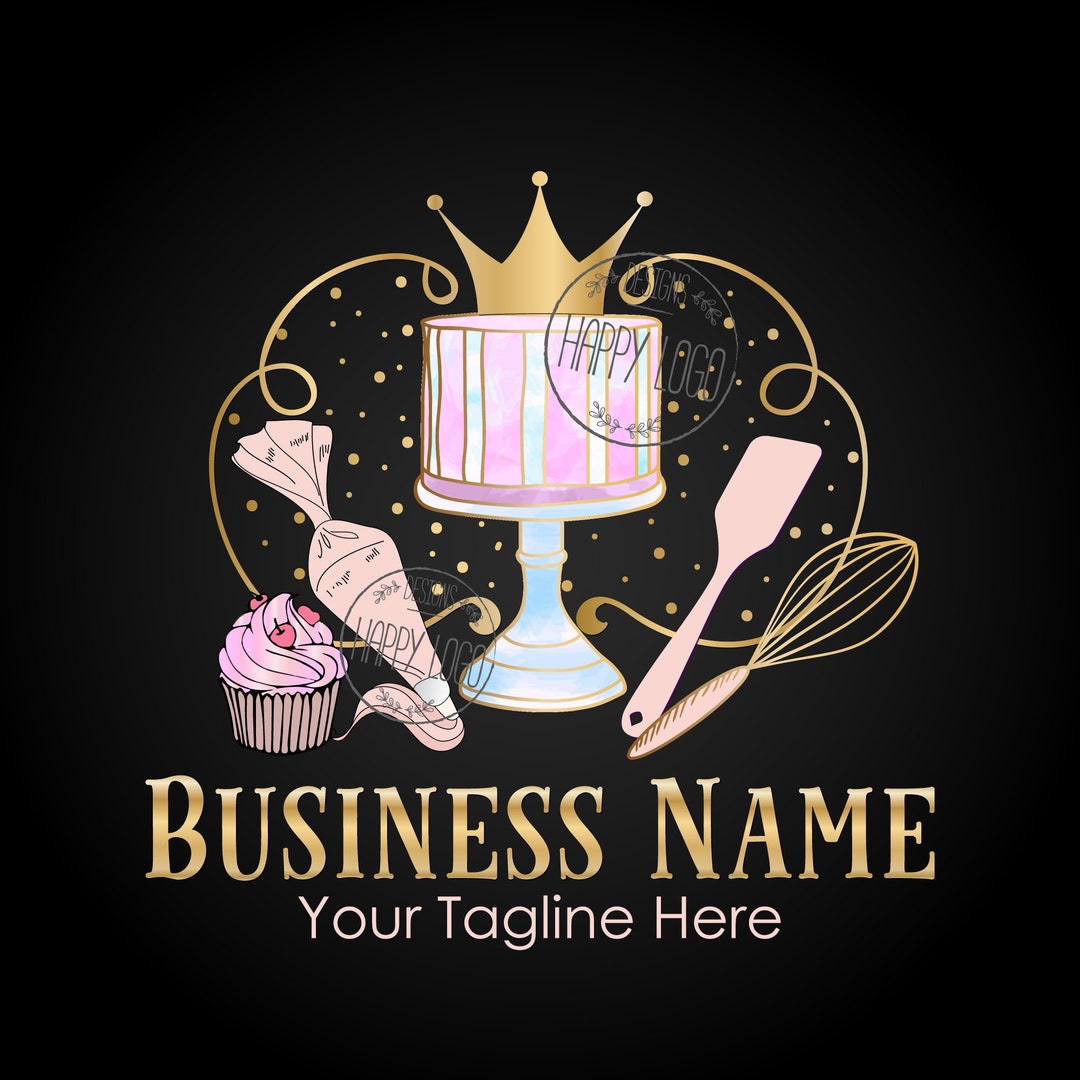 Cake Logo Design, Bakery Logo, Baking Logo, Crown Baking Logo, Sweets ...