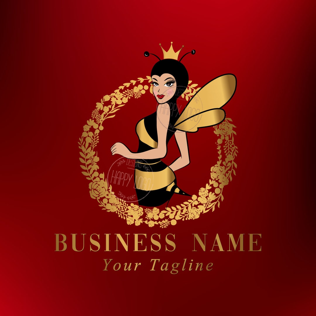Lady Bee Logo, Bee Crown Logo, Bee Lady Boutique Logo, Logos Bee Sexy ...