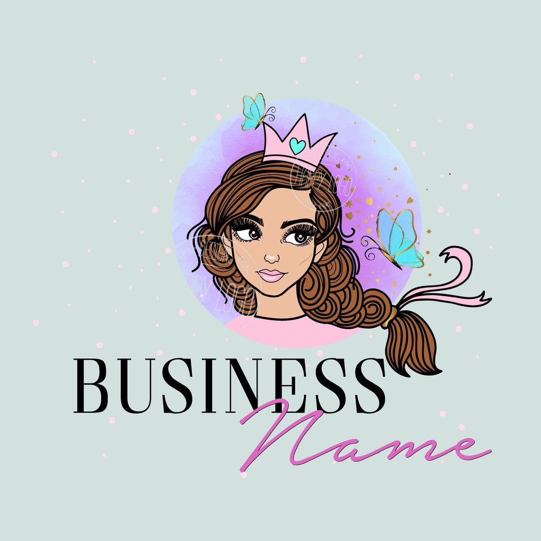Princess Logo Gold DIGITAL Custom Logo Design Pastel - Etsy