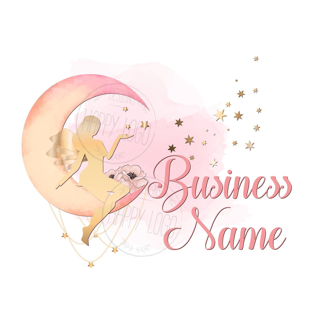 Fairy Logo, Boutique Logo, Fashion Logo, Beauty Logo, Fairy Moon Logo ...