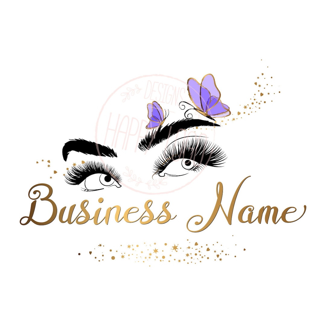 Eyelash Logo, Beauty Logo, Custom Logo Design, Lash Butterfly Logo ...
