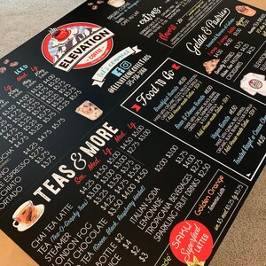 Coffee Shop Menu • Restaurant Menu Sign • Food Truck Sign • Business ...