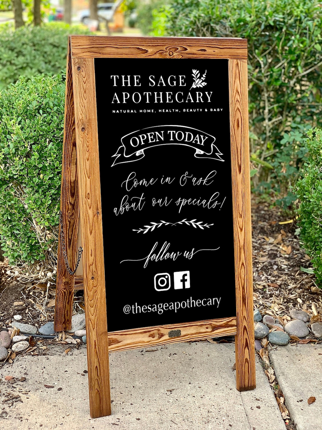 Spa Easel Sign • Apothecary Sign • LARGE Business A-frame Chalkboard ...