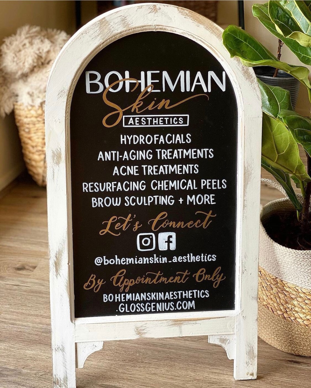 Large Chalkboard Easel Sign: Aesthetician, Spa, Massage Menu (20"x40 ...