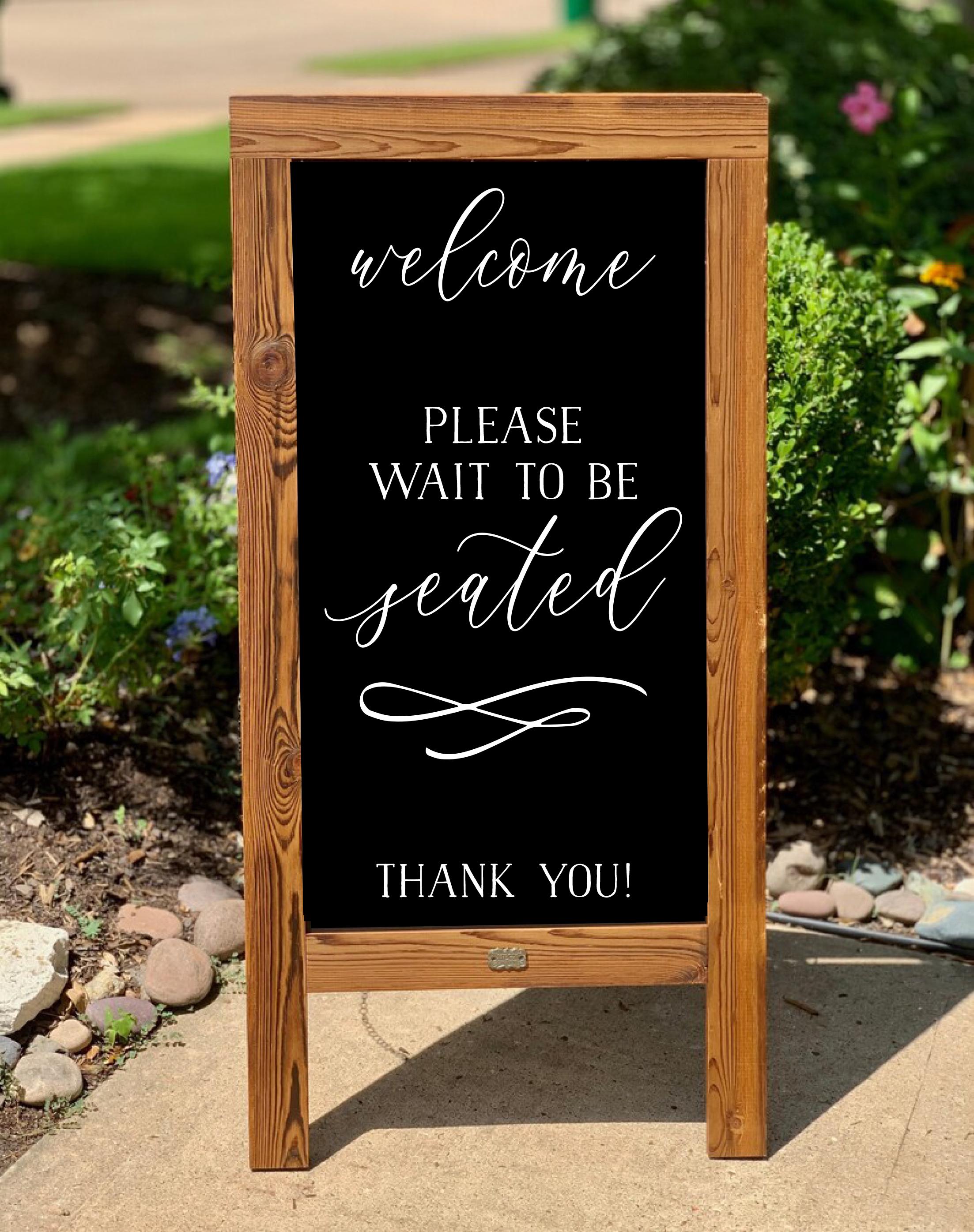 Rustic Wood Chalkboard A-frame Easel: Restaurant Wait to Be Seated Sign ...
