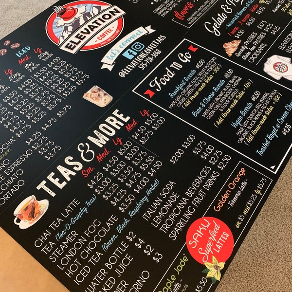 Chalkboard Bar Menu - Etsy