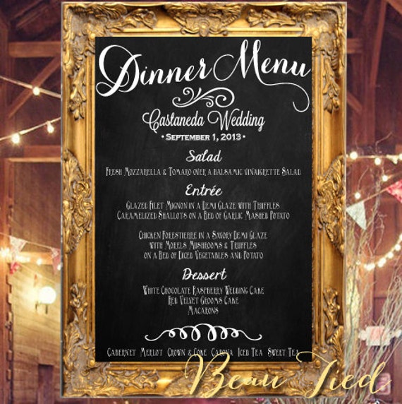 Wedding Menu Menu Sign Wedding Sign Wedding Signage